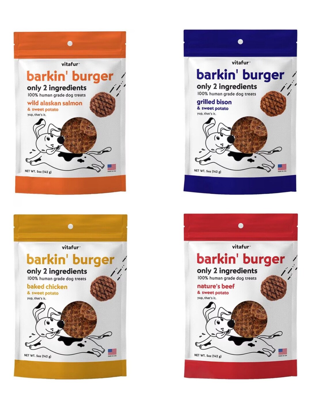 4 Pack: Barkin' Burger Variety Pack Dehydrated Dog Treats - Etsy