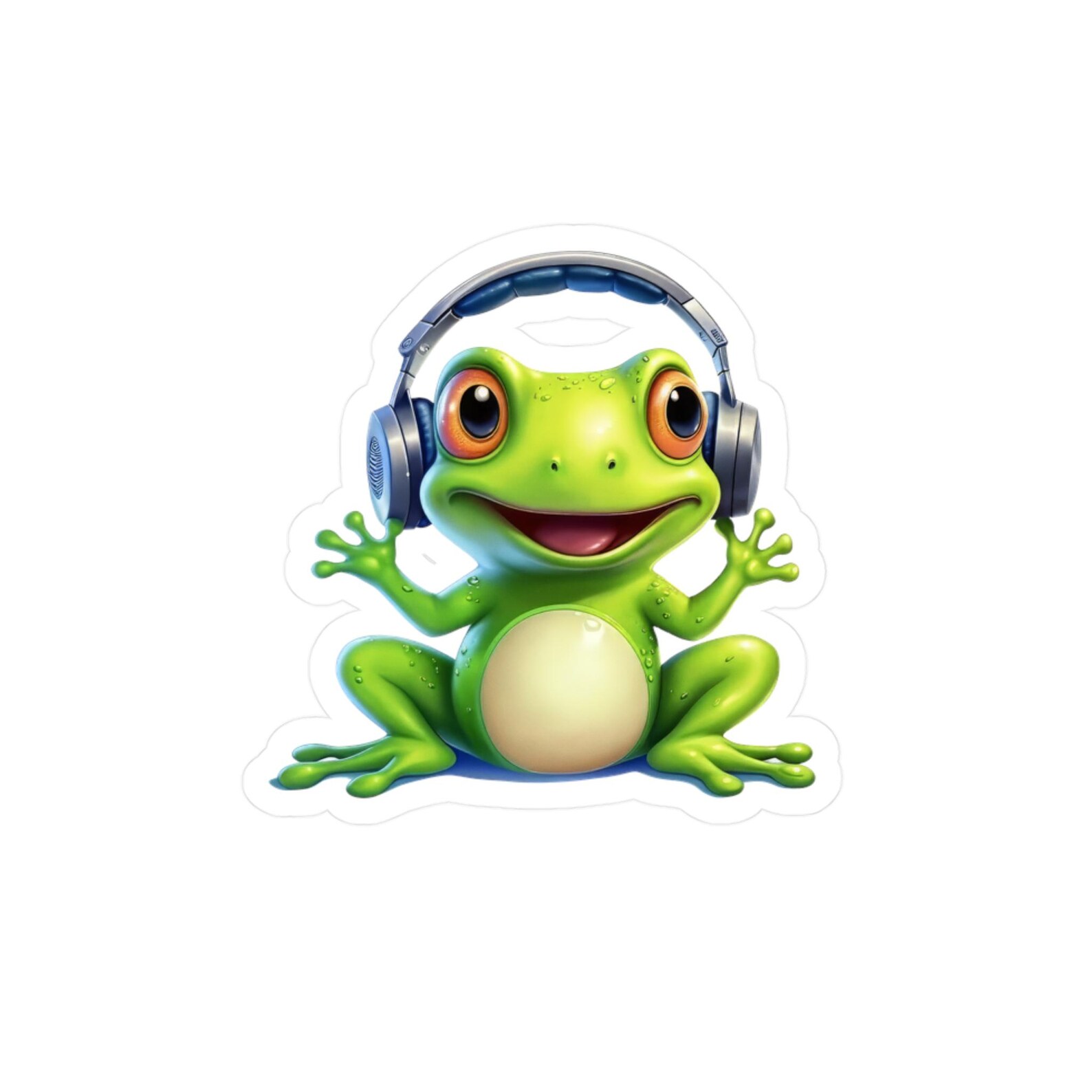 Cheerful Frog Vinyl Decals, Fun Wall Art Stickers, Frog Lover Gift ...