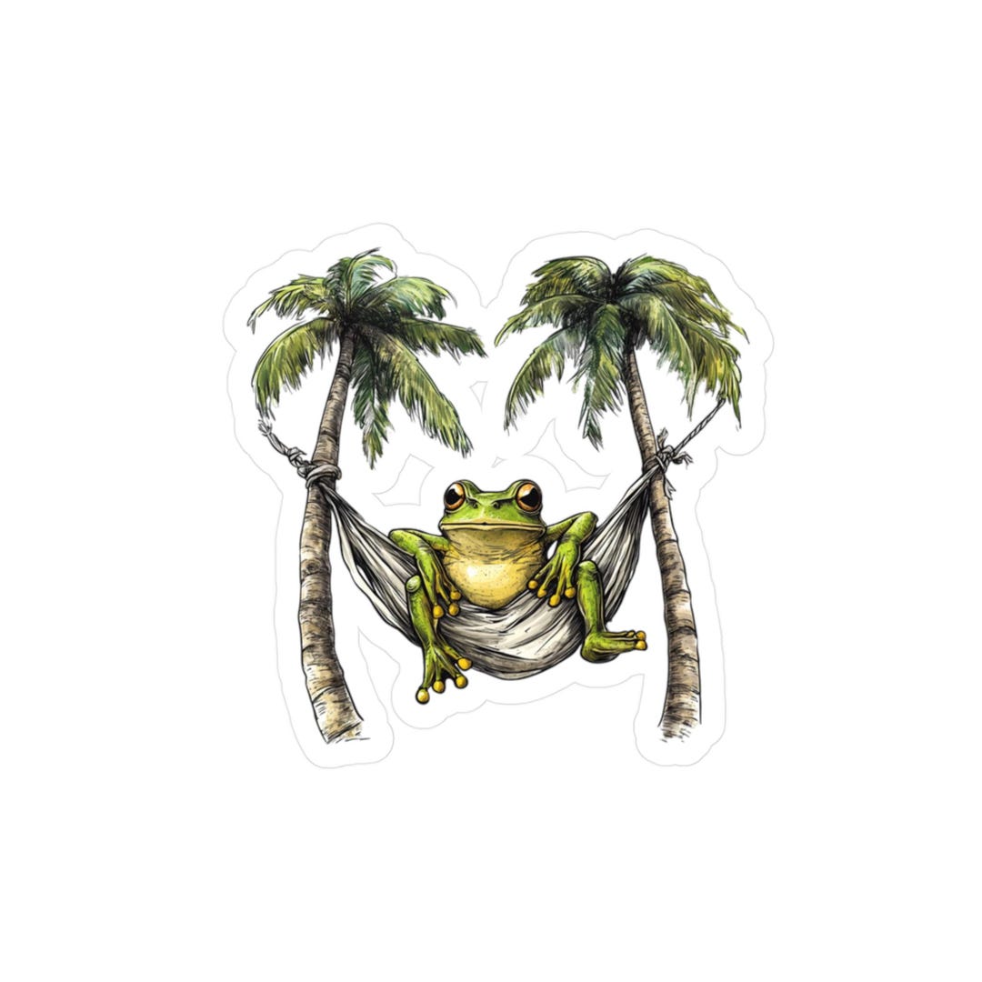 Chill Frog Vinyl Decals - Tropical Vibe Decor for Eco-lovers, Wall Art ...