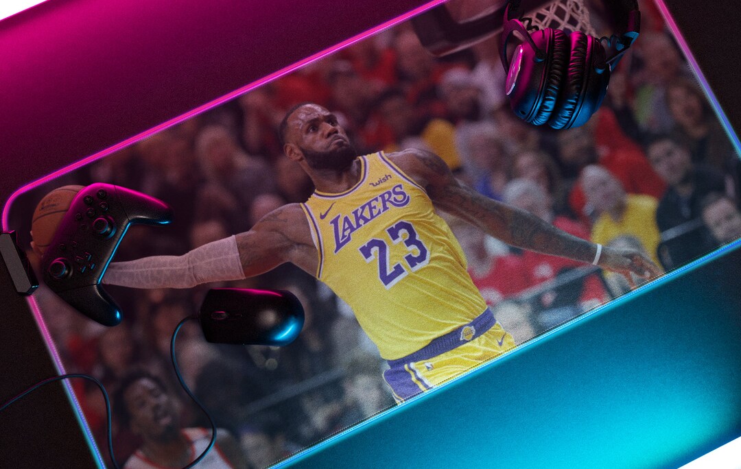 Lebron James at Lakers LED Gaming Mouse Pad - Etsy