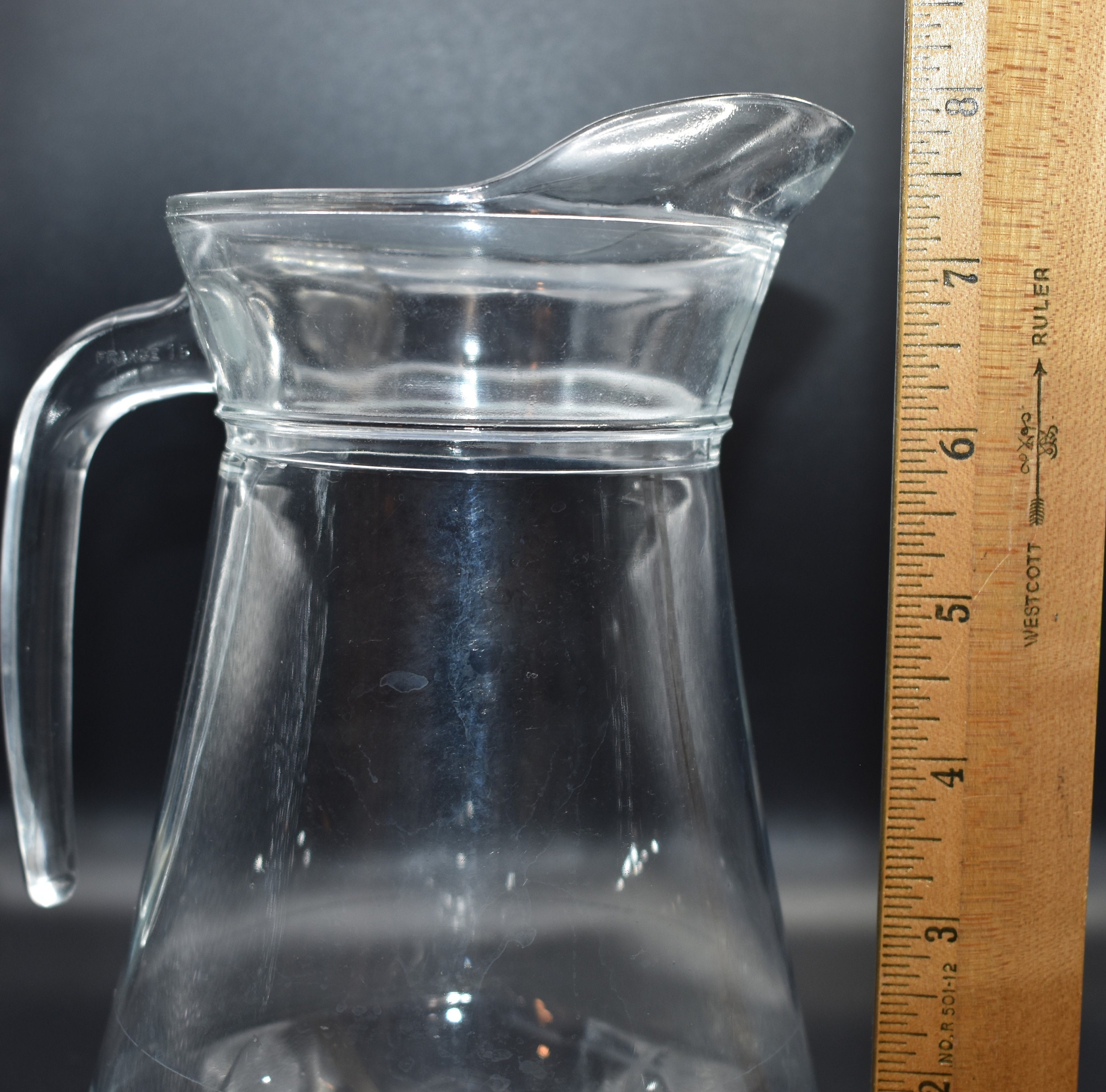 Vintage Clear Glass Pitcher - Etsy