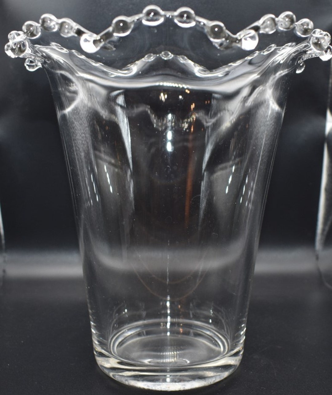 CANDLEWICK Imperial Glass Crimped Flip Flower Vase 8 High - Etsy