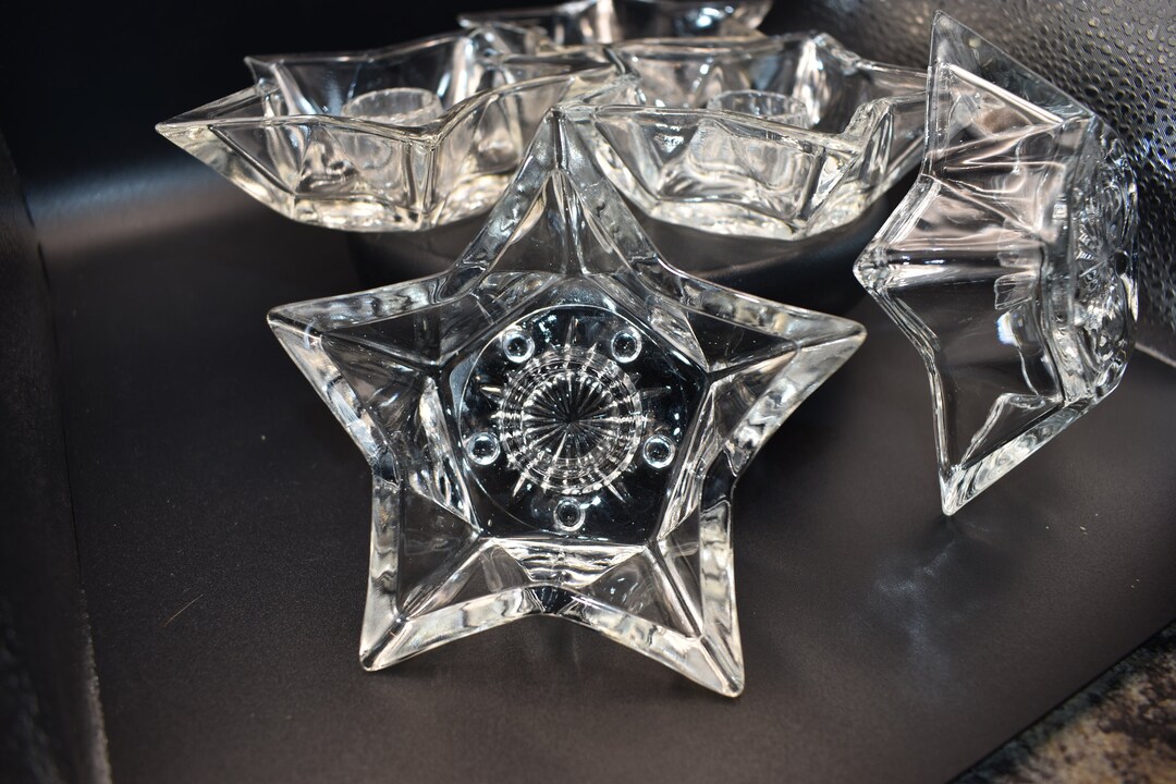 Vintage Glass Star Candle Holders Set of 5 - Etsy
