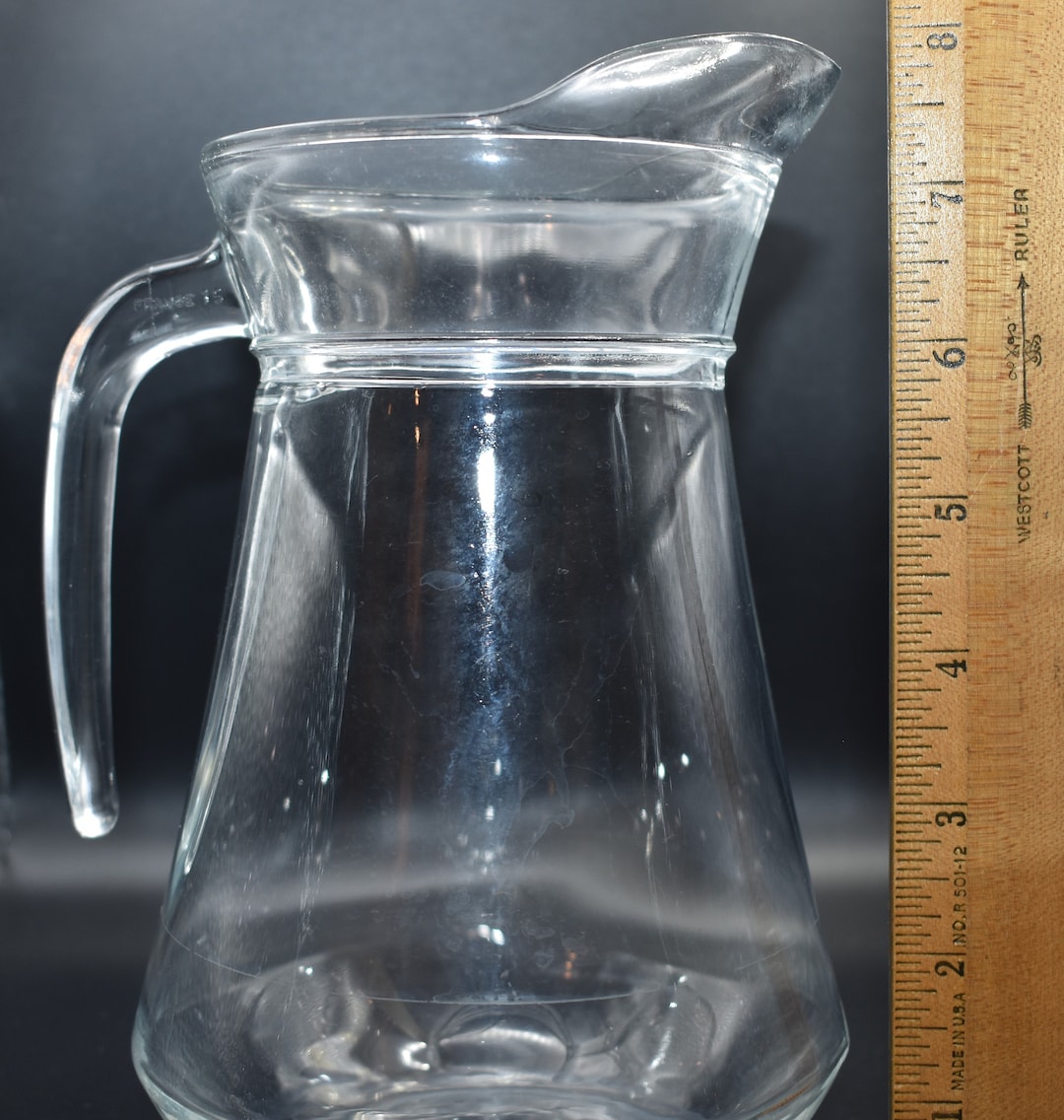 Vintage Clear Glass Pitcher - Etsy
