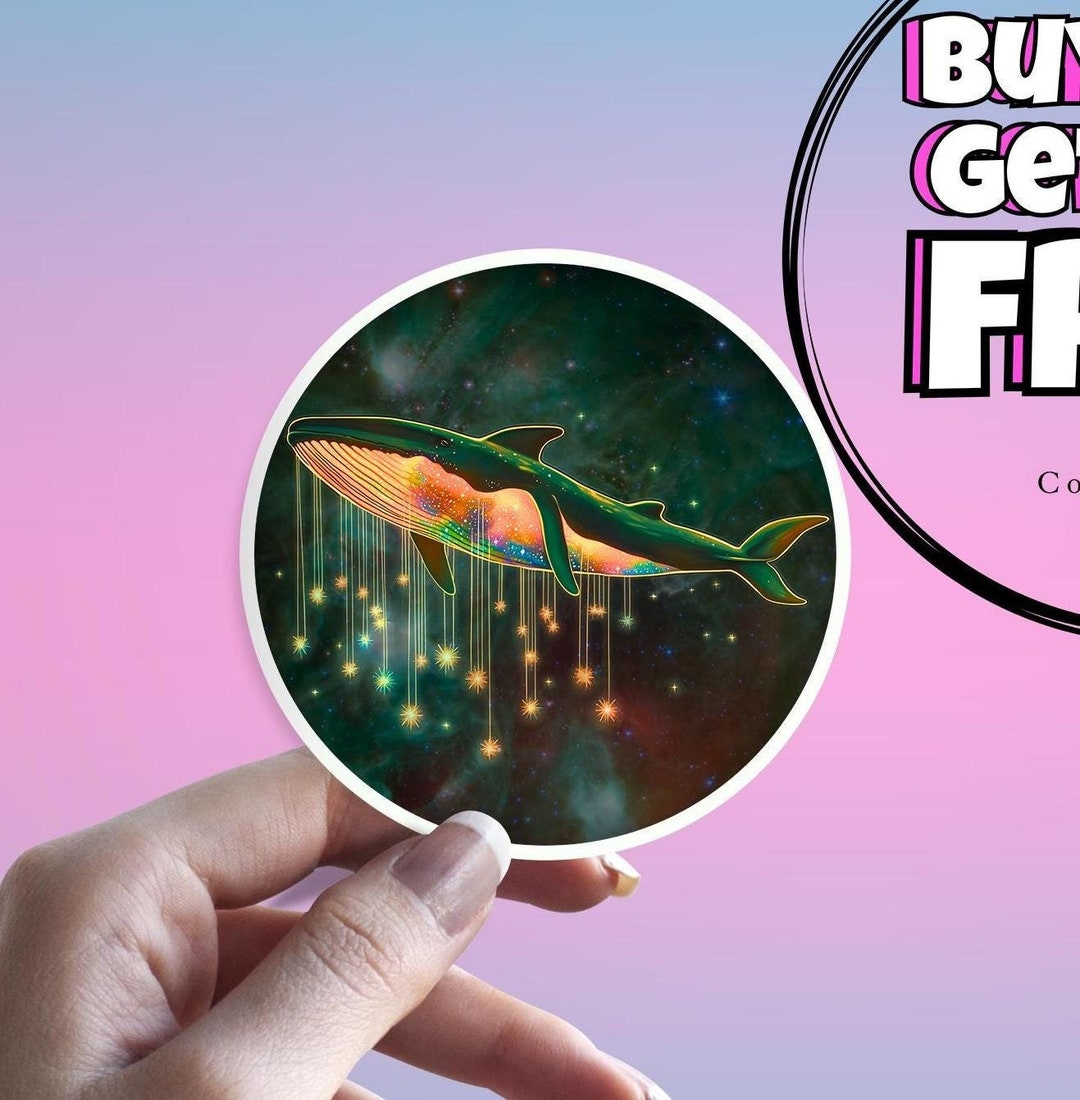 Cosmic Whale Sticker: Starry Galaxy Starfall Waterproof Space Sticker ...