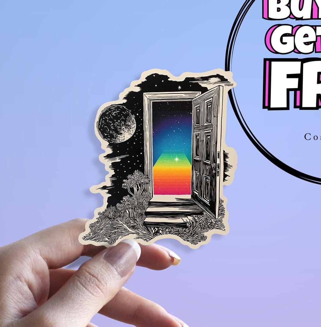 Rainbow Infinity Sticker: Rainbow Door to Cosmic Infinity Waterproof ...