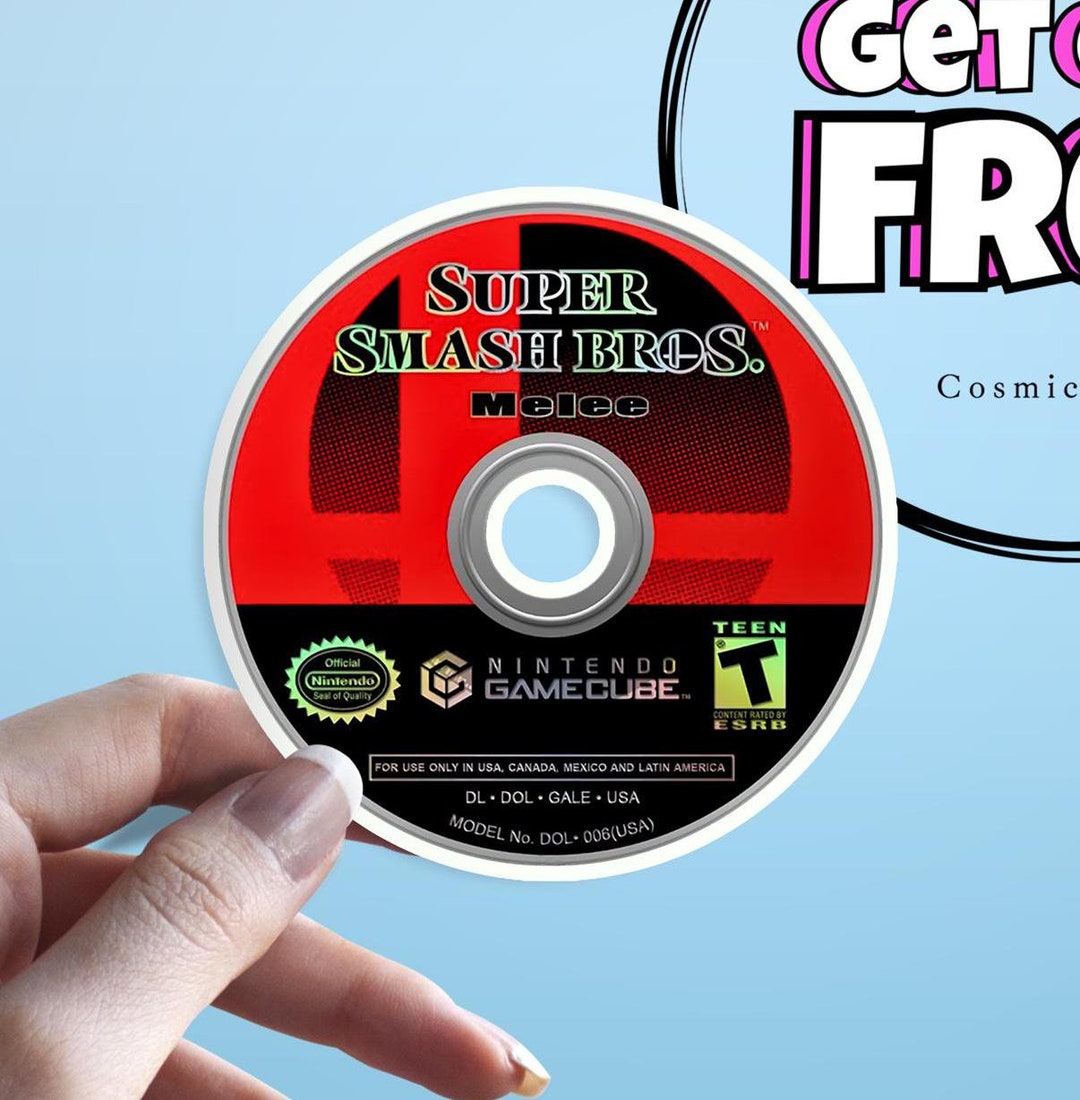 Super Smash Bros. Melee Sticker: SSMB Gamecube Disc Waterproof Swag ...