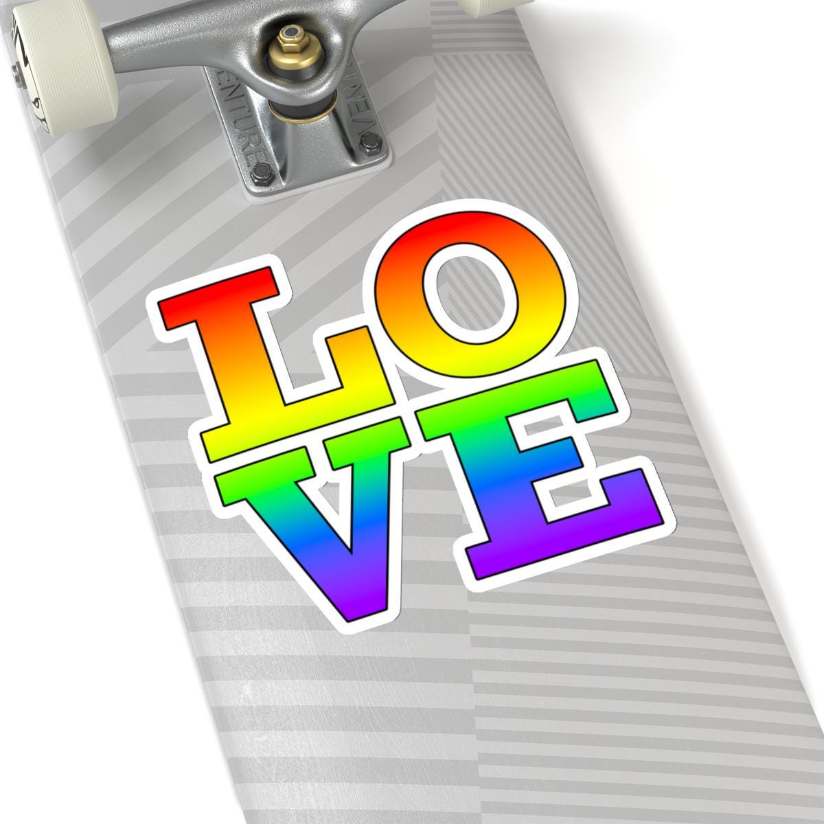 Rainbow LOVE Kiss-cut Stickers, LGBT Pride Decals, Colorful Heart ...