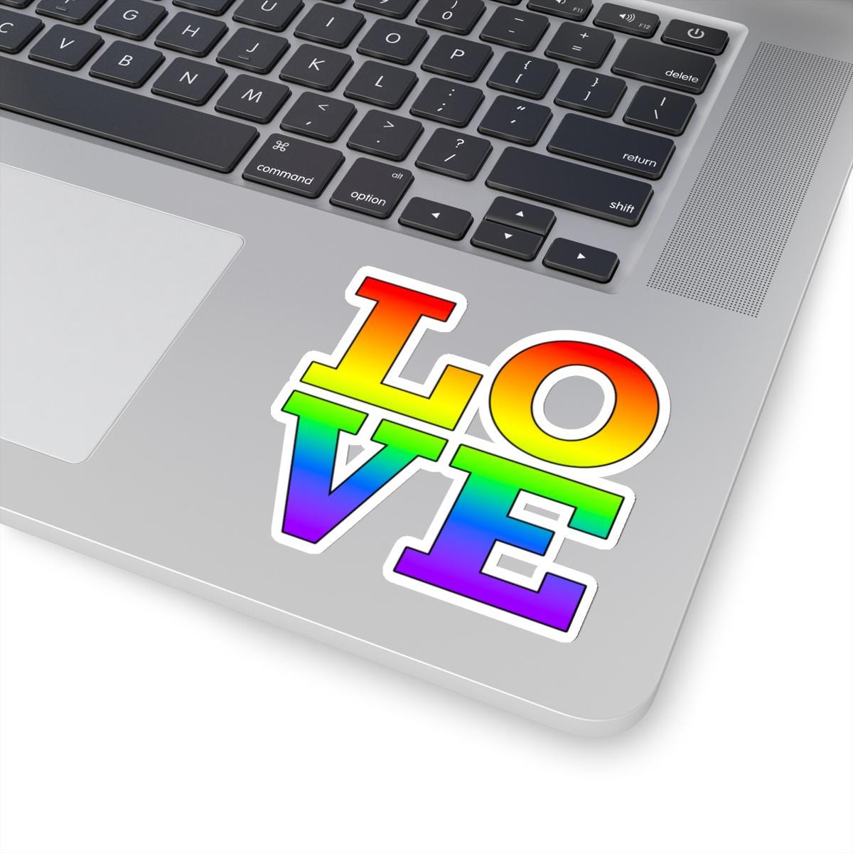 Rainbow LOVE Kiss-cut Stickers, LGBT Pride Decals, Colorful Heart ...