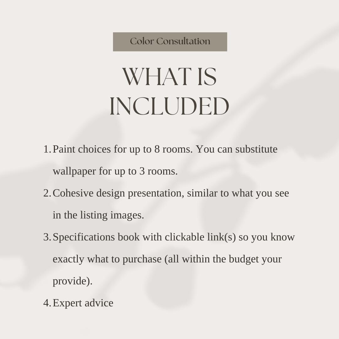 Custom Interior Paint Color Consultation, Interior Design Color ...