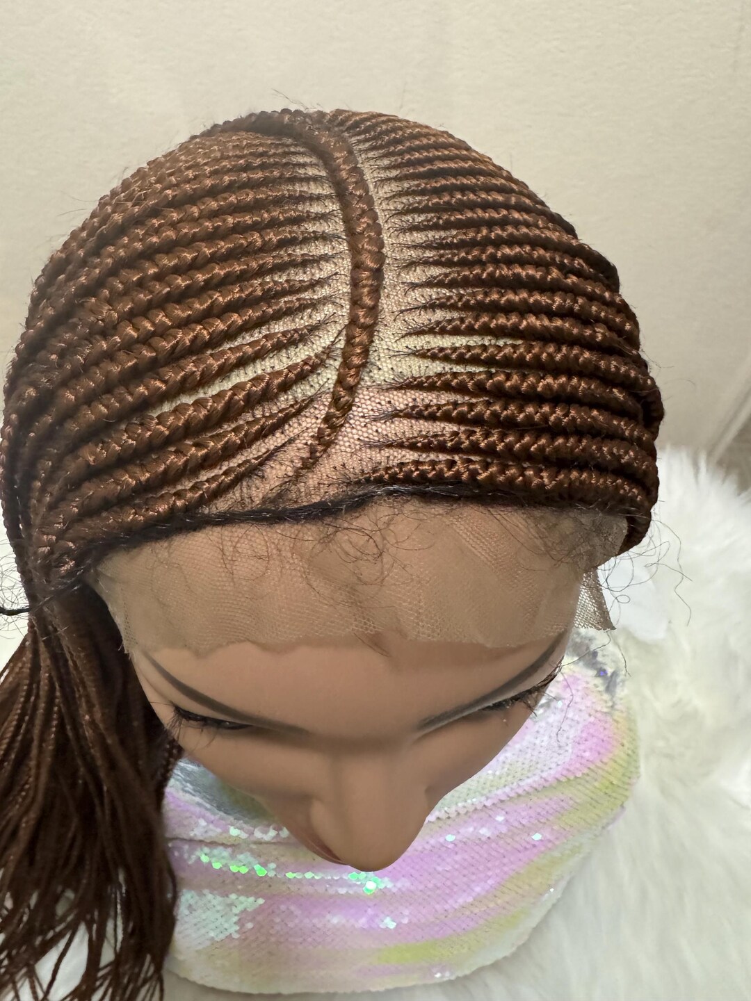 Braided Cornrows Wigs C -curve - Etsy