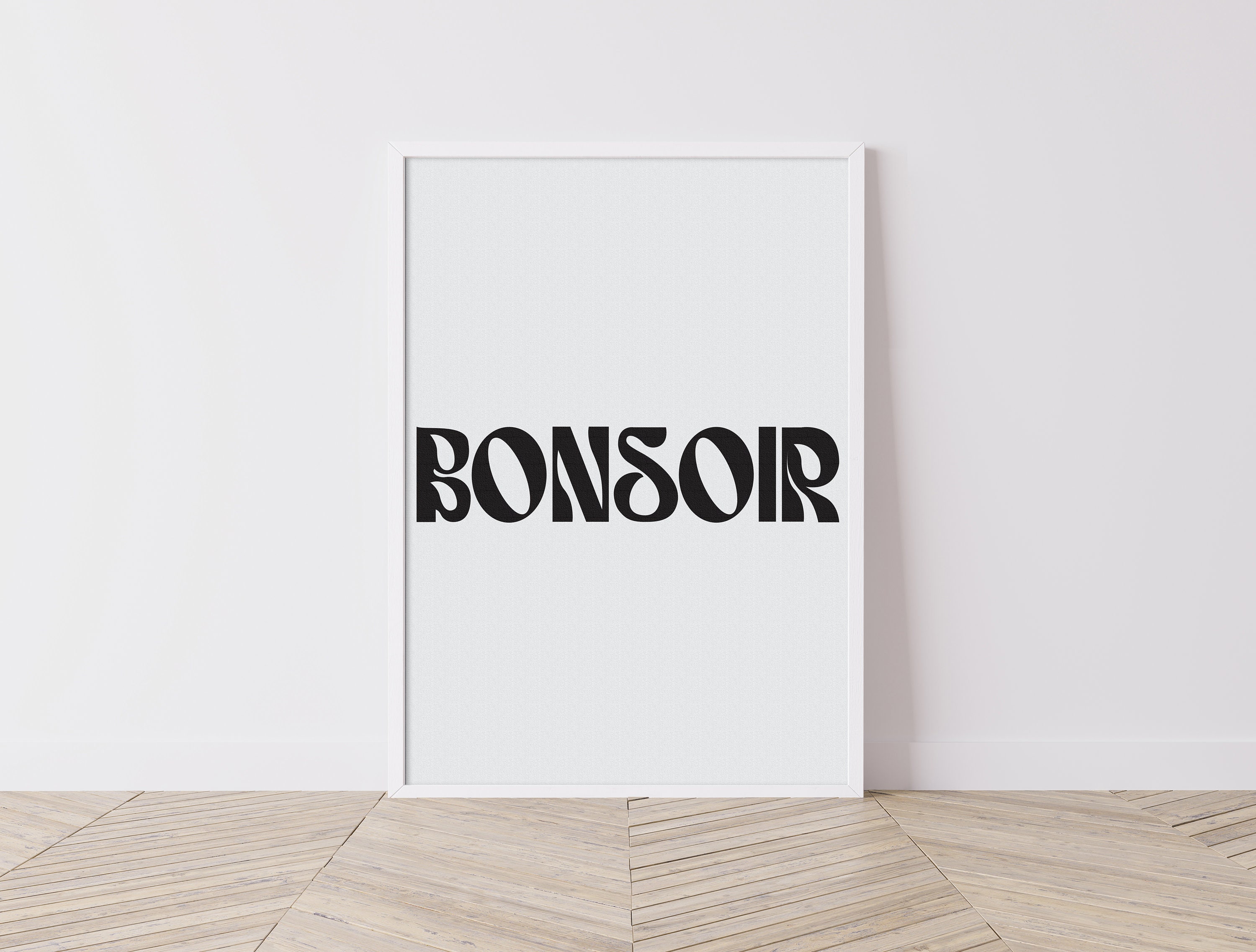 Bonsoir Print in Black and White Digital - Etsy