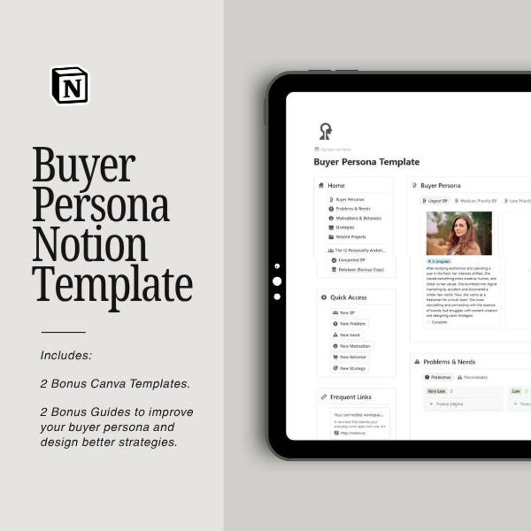 Ideal Client Avatar Template | Buyer Persona Notion & Canva Kit for ...