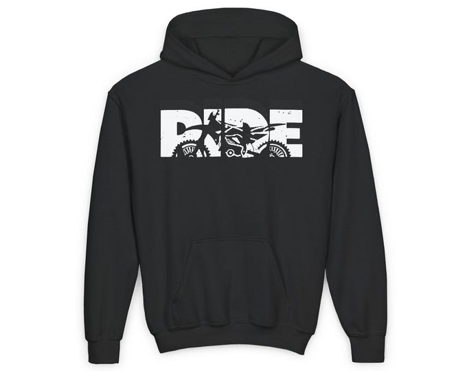 RIDE Youth Hoodie, Dirt Bike Riding Sweatshirt, Motocross Gift, Off ...