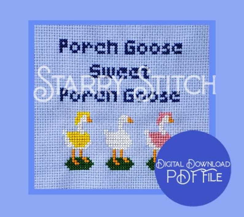 Porch Goose Sweet Porch Goose Cross Stitch PDF Digital Pattern - Etsy