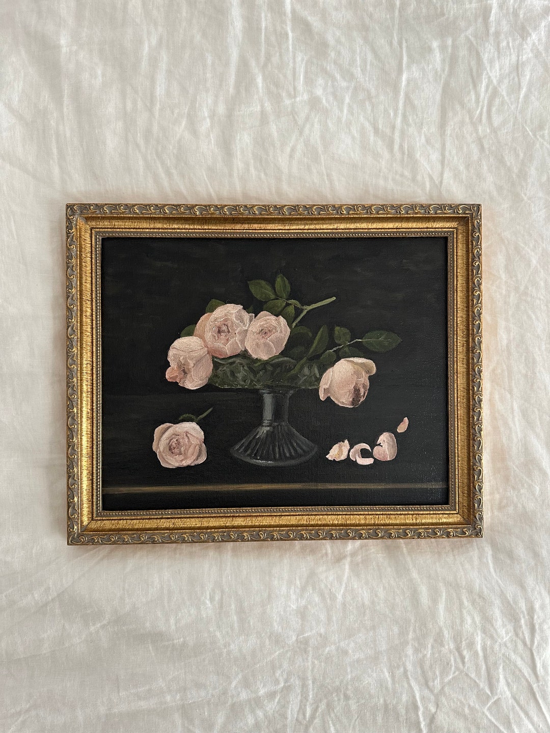 Original Oil Framed Painting, Still Life Flower Art, 11x14 Framed ...