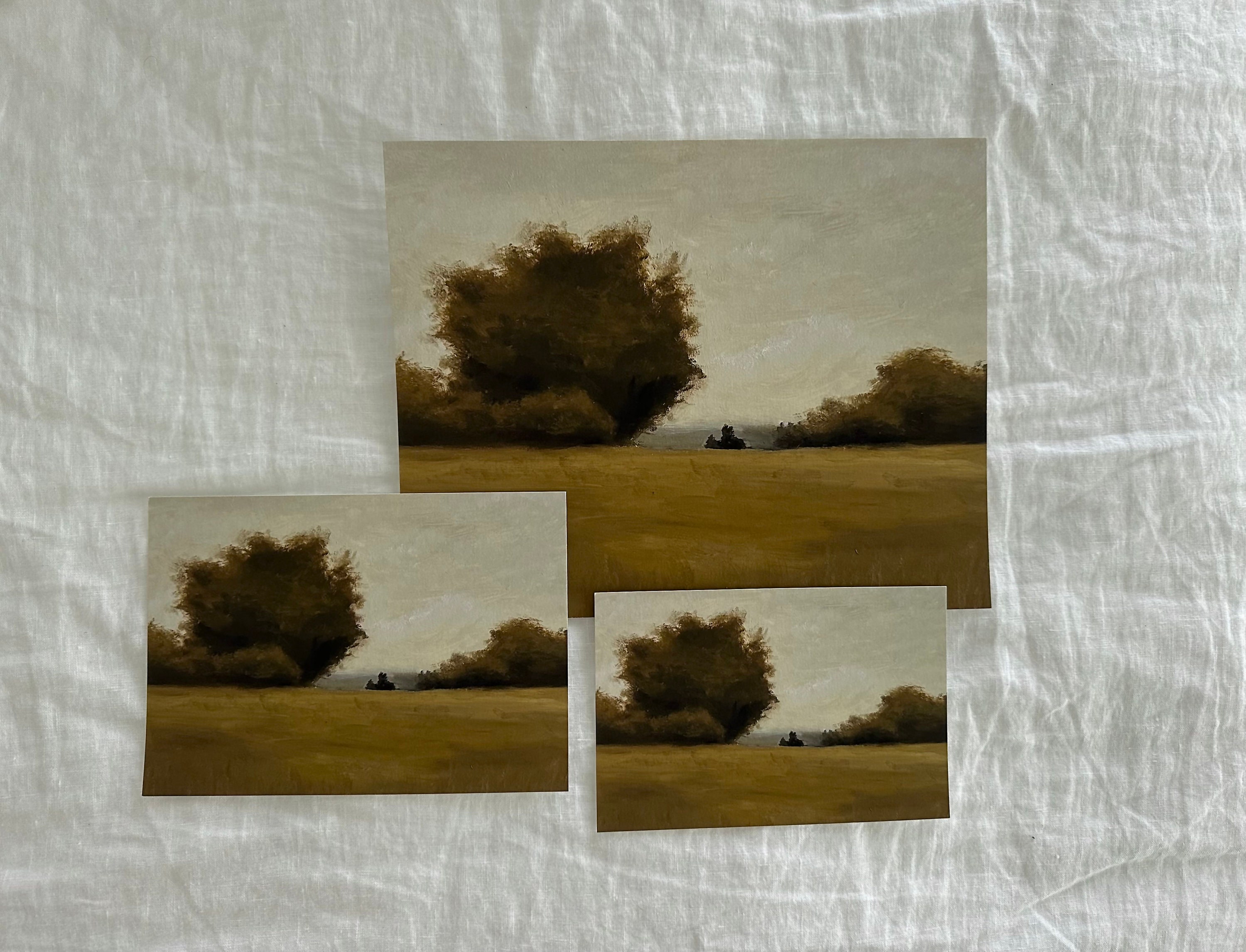 Oil Painting Print, Neutral Landscape Art, Fall Countryside Painting - Etsy