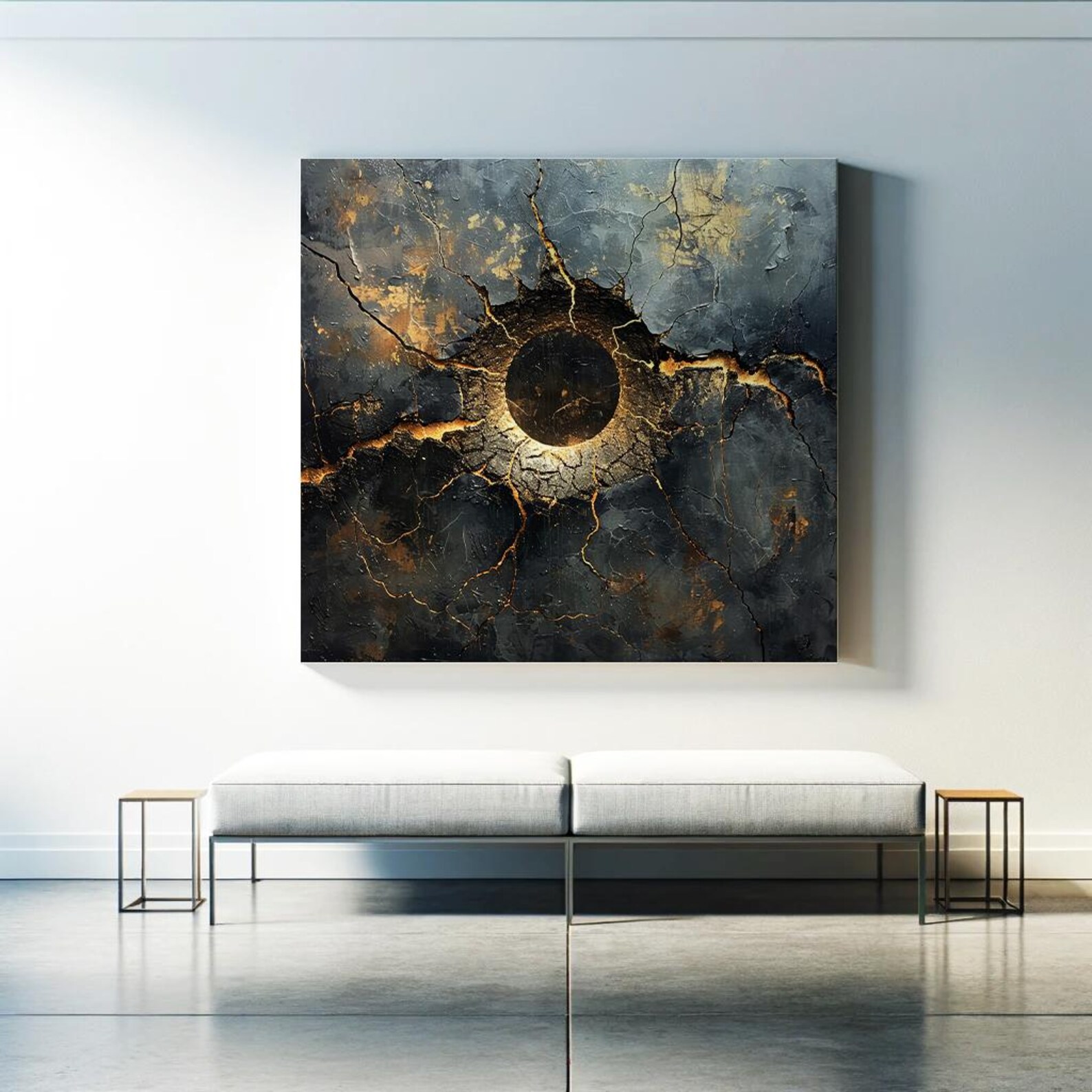 Fractured Sun - the Kintsugi Spirit - Light and Darkness Utsuroi Wall ...