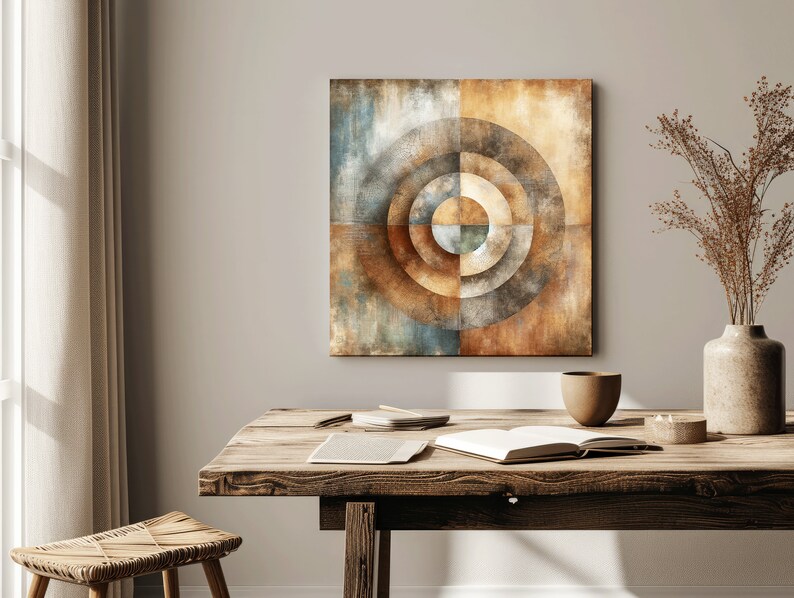 Timeless Abstract Wabi Sabi Canvas Rustic Wall Art Shibui and Utsuroi ...