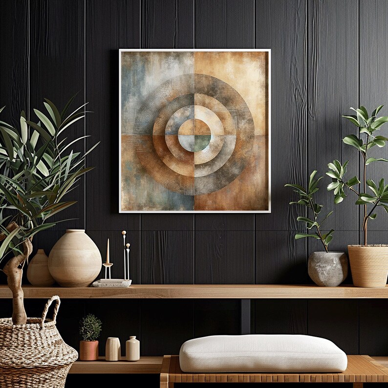 Timeless Abstract Wabi Sabi Canvas Rustic Wall Art Shibui and Utsuroi ...