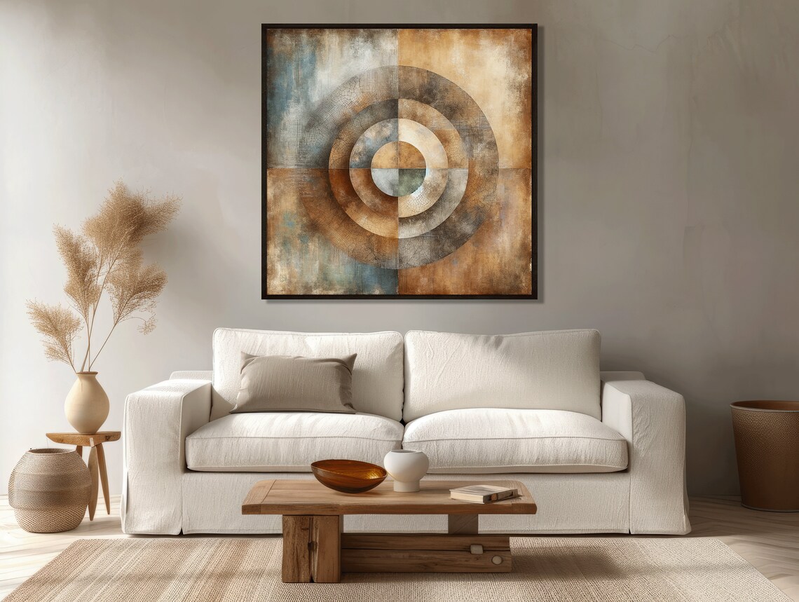 Timeless Abstract Wabi Sabi Canvas Rustic Wall Art Shibui and Utsuroi ...