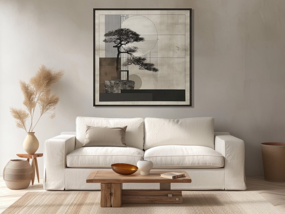 Minimalist Japandi Tree Wall Art, Japanese Tree Decor, Modern ...