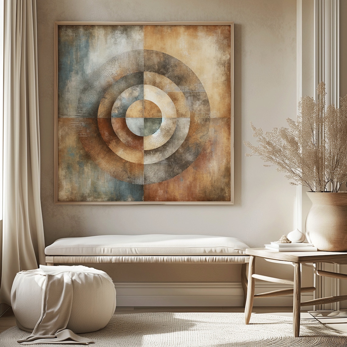 Timeless Abstract Wabi Sabi Canvas Rustic Wall Art Shibui and Utsuroi ...
