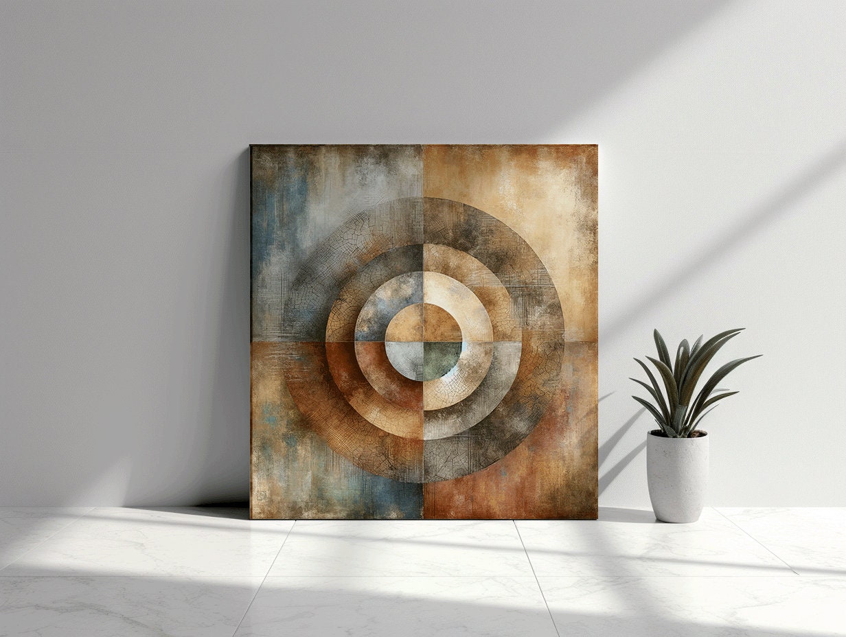 Timeless Abstract Wabi Sabi Canvas Rustic Wall Art Shibui and Utsuroi ...