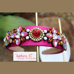 Fuschia Pink Stone Headband, Hair Accessories - Etsy