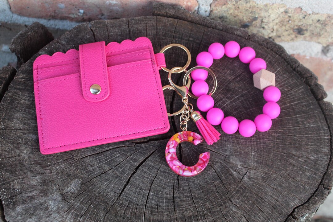 Keychain Wristlet Wallets, Bangle Key Ring, Leather Wallet, Card Case ...