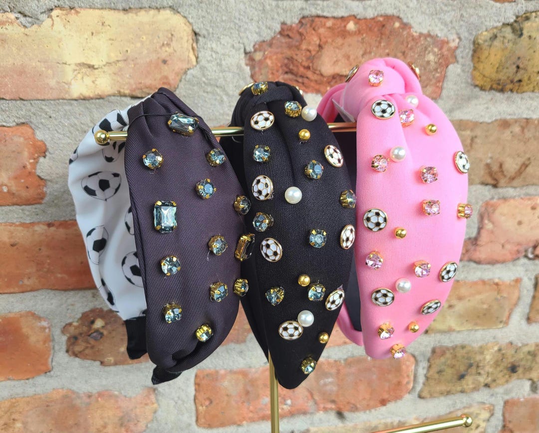 Soccer Headbands, Soccer Themed Headbands, Soccer Top-knot Headbands ...