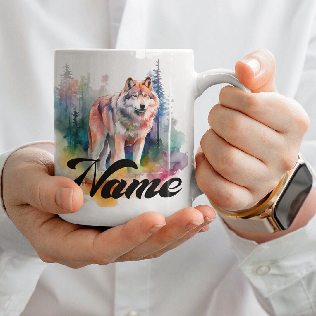 Wolf Mug Personalized Wolf Gift Wolf Coffee Cup Wolfdog Mug Custom Mugs ...