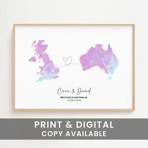 Personalised Watercolour Map Print, Any Country, Custom Map Wall Art ...