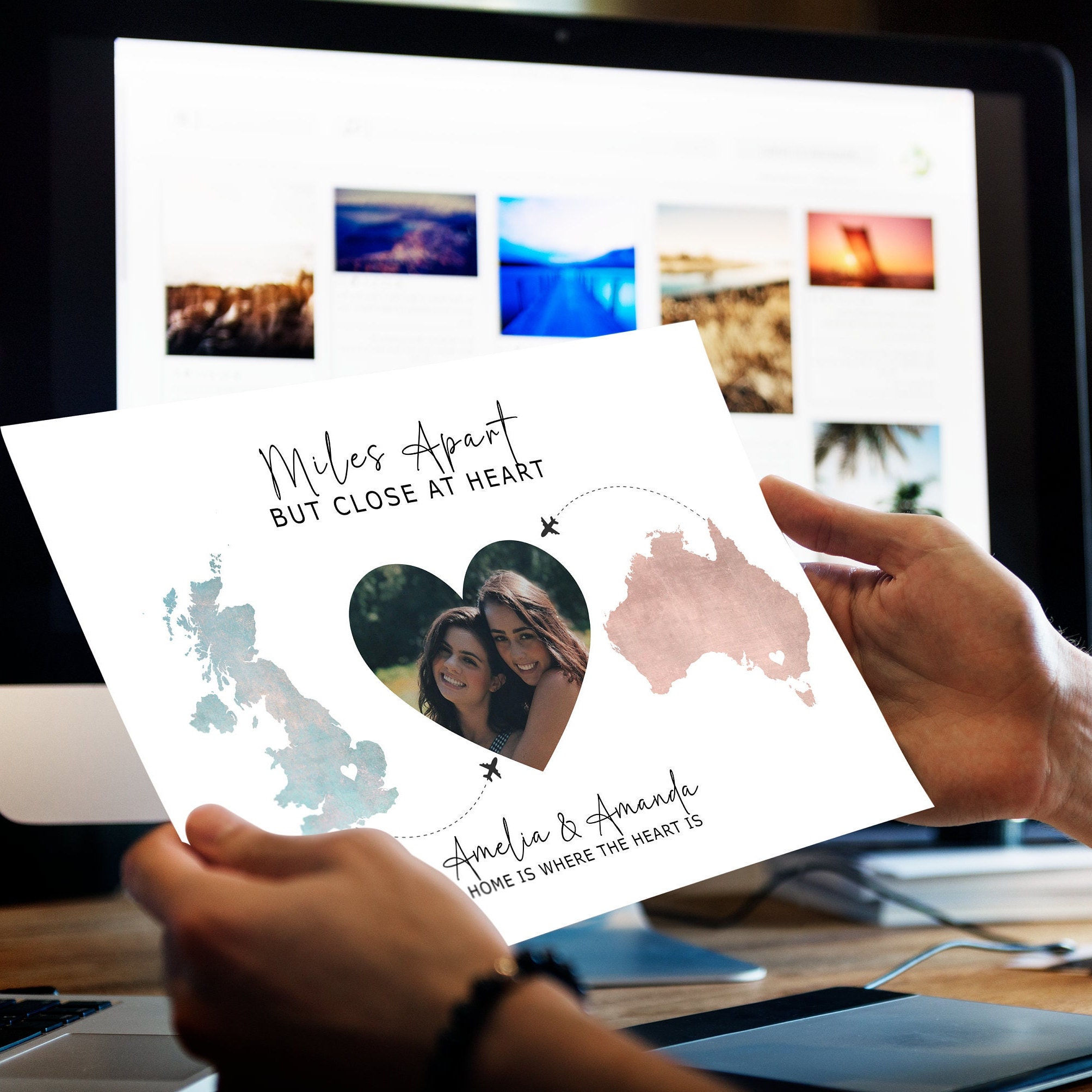 Family and Friends Long Distance Personalised Photo Gift, Moving ...