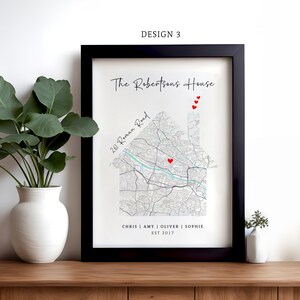 Personalised Housewarming Gift, New Home Gift, Custom Home Map, First ...
