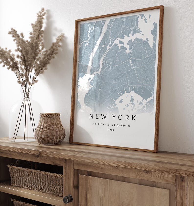 Set of 2 City Maps, Any Location, Personalized Wall Map, Personalised ...