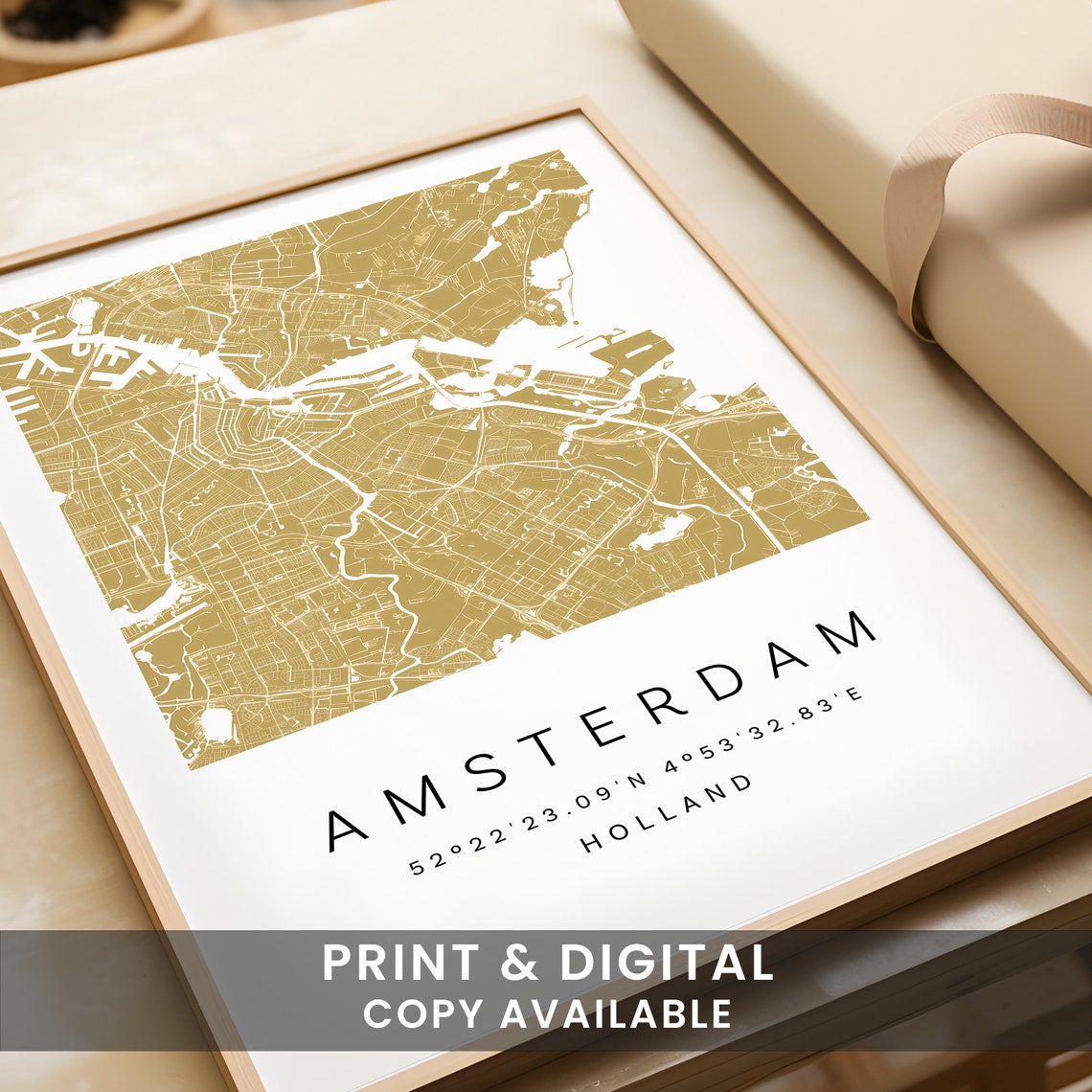 Set of 2 City Maps, Any Location, Personalized Wall Map, Personalised ...