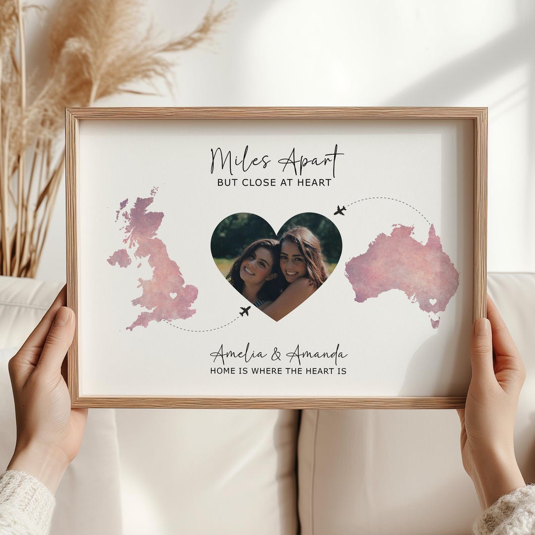 Family and Friends Long Distance Personalised Photo Gift, Moving ...