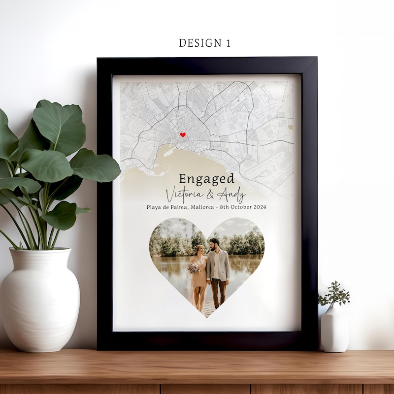 Personalised Engagement Map Print Photo - Etsy UK