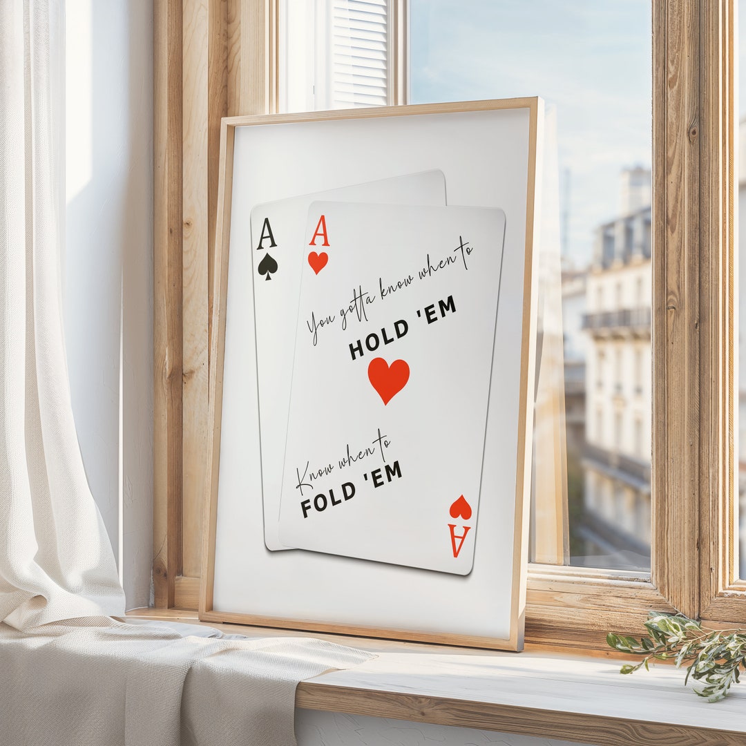 Pocket Aces, Playing Cards Poster, Quote Print, Wall Art, Gift for ...