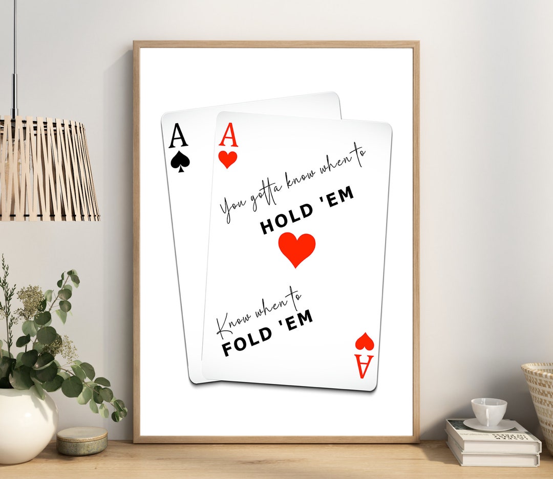 Pocket Aces, Playing Cards Poster, Quote Print, Wall Art, Gift for ...