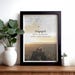 Engagement Image & Map Print, Engagement Print, Gift for Engaged Couple ...