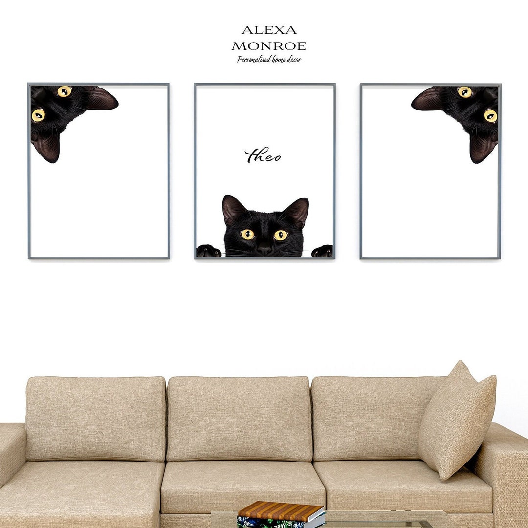 Bombay Cat Peeking, Kitty Peekaboo Wall Print, Cat Lover Wall Art, Cute ...