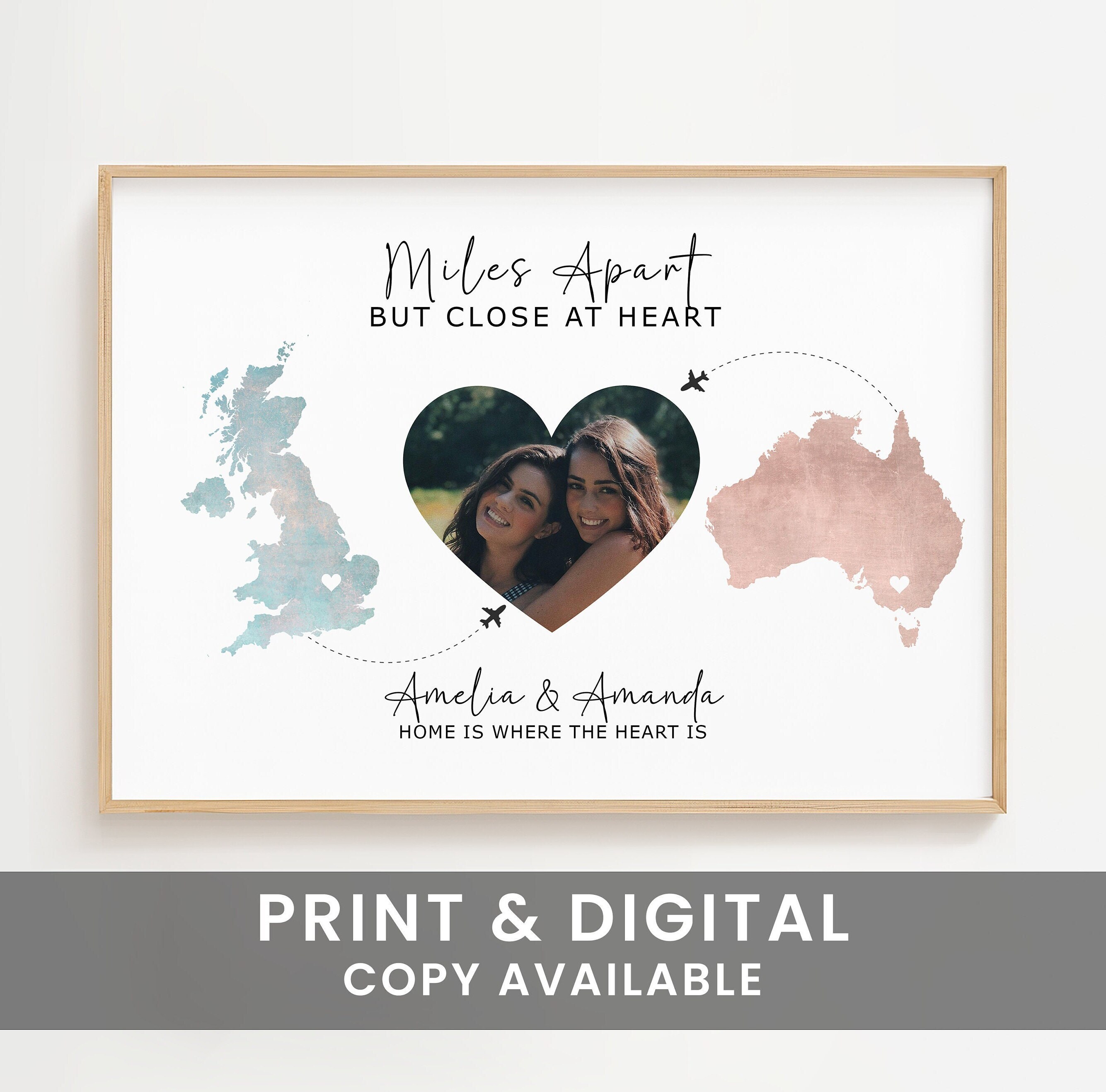 Family and Friends Long Distance Personalised Photo Gift, Moving ...