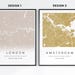 Set of 2 City Maps, Any Location, Personalized Wall Map, Personalised ...