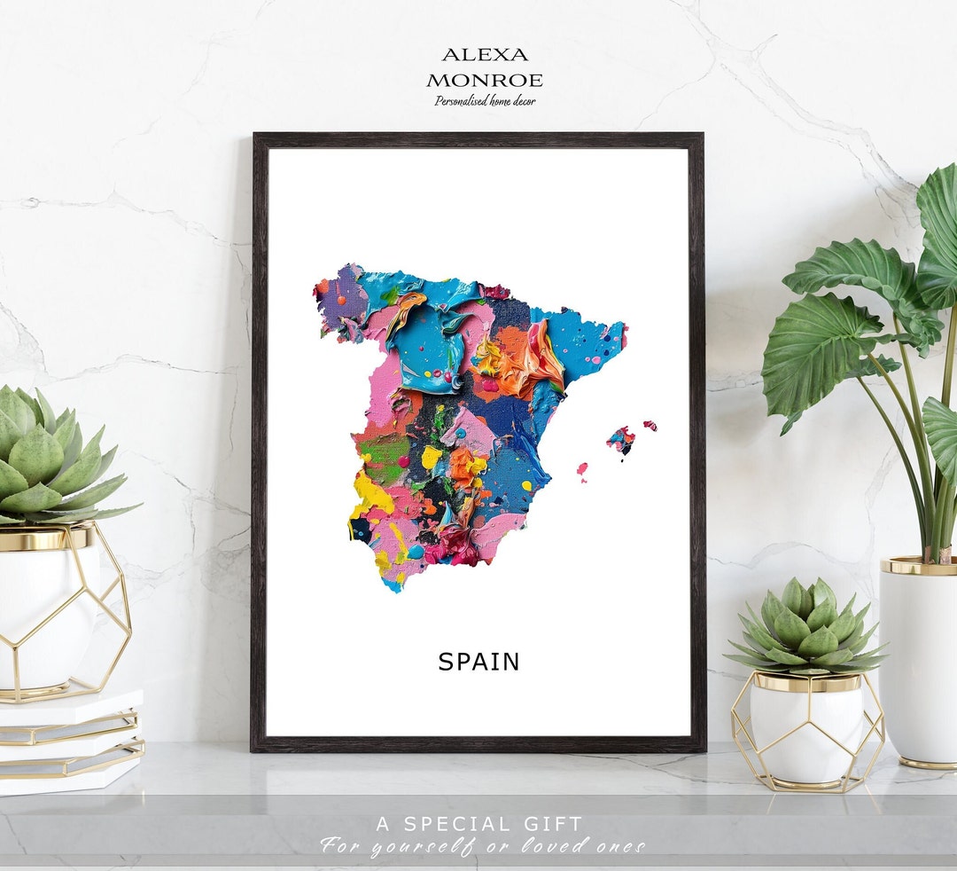 Paint & Texture Effect Maps Any Country Map, Custom Map Art, New Home ...