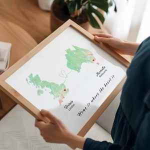 Custom Map Print, Personalized Map Art, Map Poster, Wall Decor, Unique ...