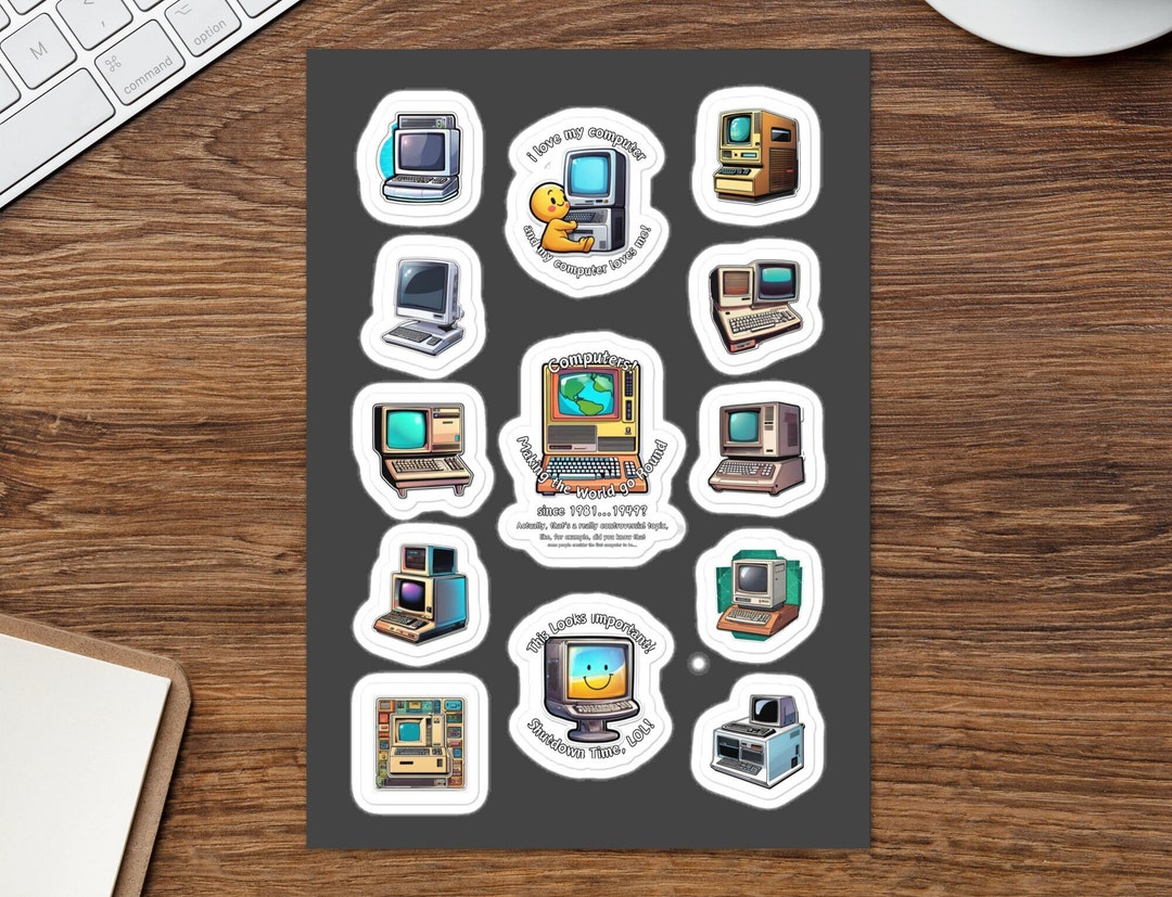 Retro PC Sticker Sheet - Etsy