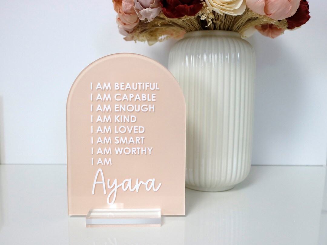 Personalized Acrylic Affirmation Sign, Motivational Decor - Etsy