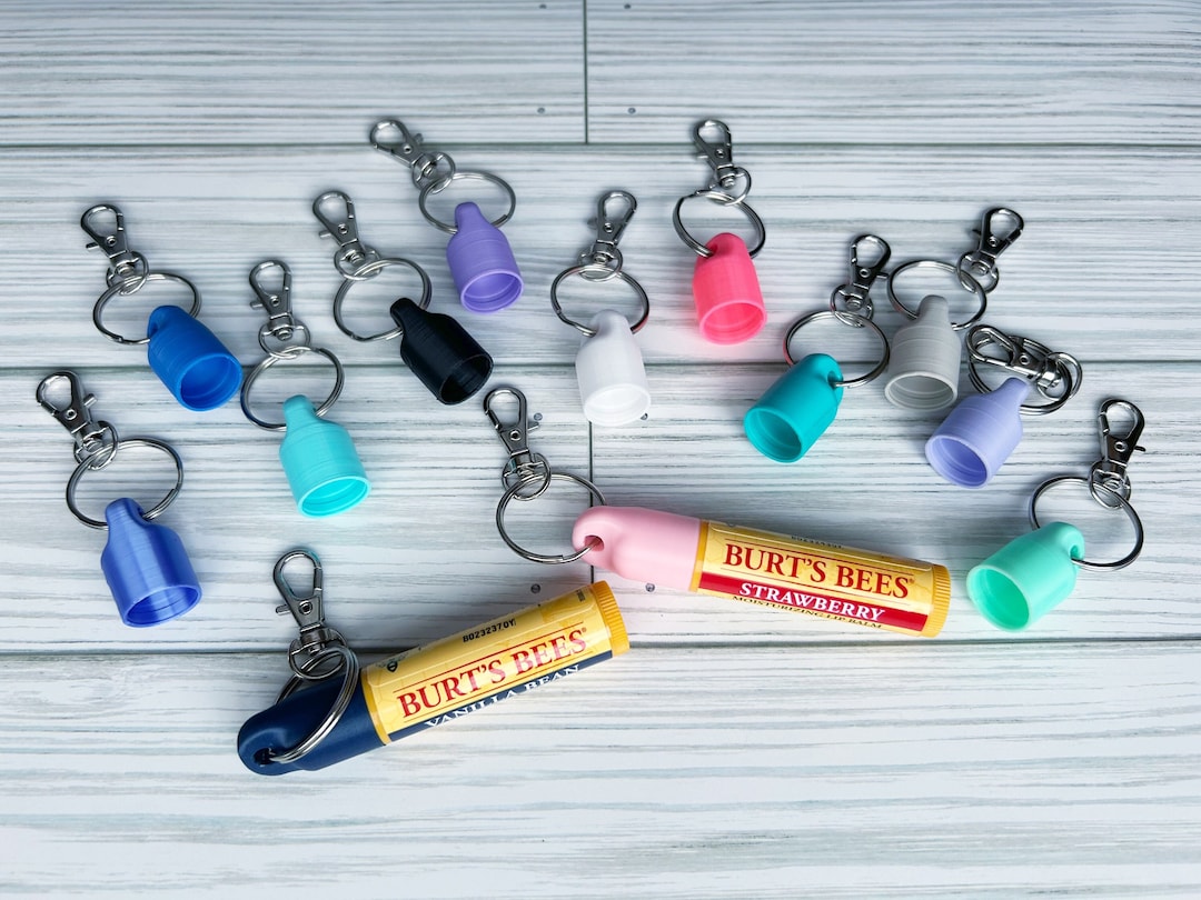 Keychain Cap for Burt's Bees - Lip Balm Keychain Cap - Chapstick Cap ...